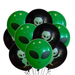 Alien Balloons 12", UFO Balloons Options Available, UFO Birthday Party ...