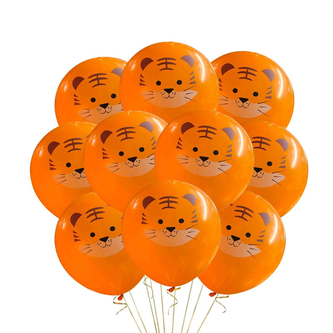 Cute Tiger Balloons, 12", Baby Tiger Balloons, Safari Birthday, Baby ...
