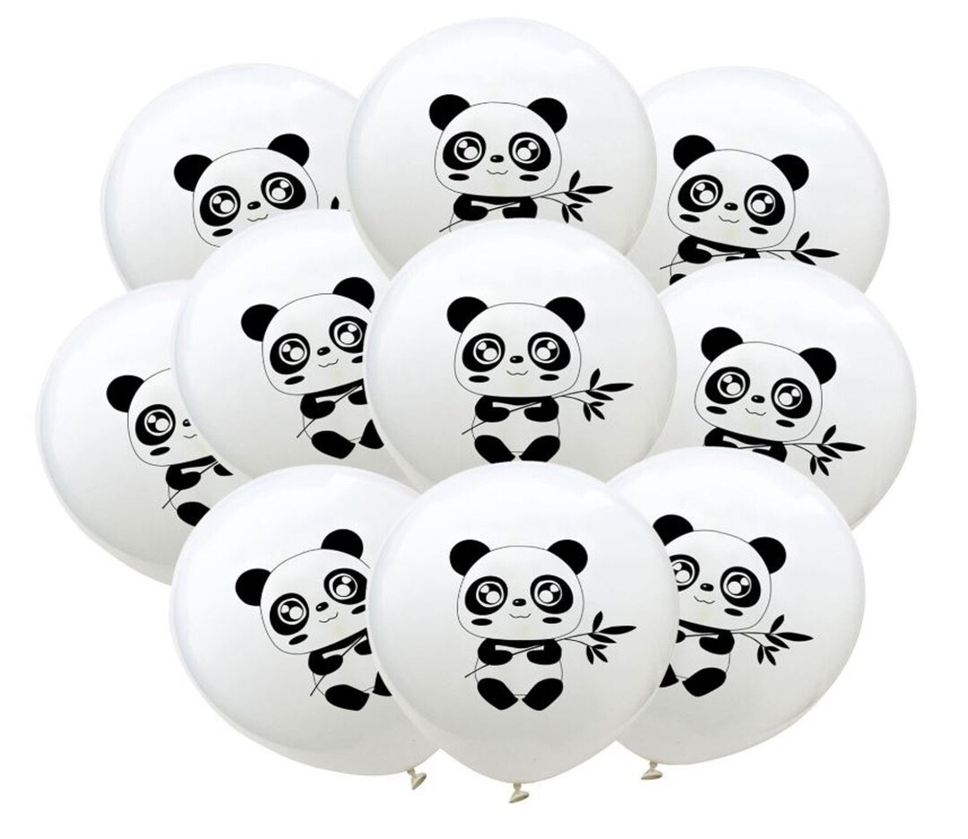 Panda Balloons, 12" Baby Panda Balloons Cute Panda Print Party Balloons ...