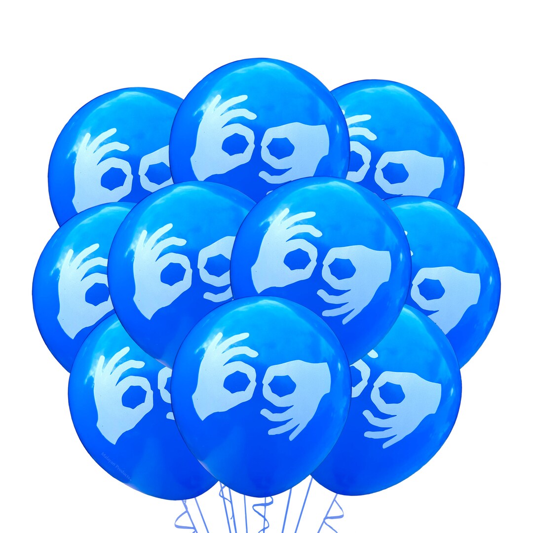 ASL Balloons 12" American Sign Language Balloons, ASL Birthday Theme ...