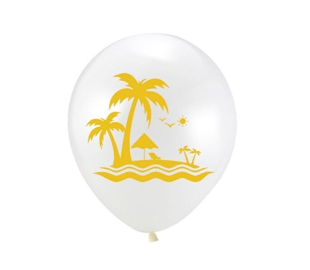 12 Pack Island Balloons, Ocean Theme 12" (30cm) Palm Tree Balloons ...