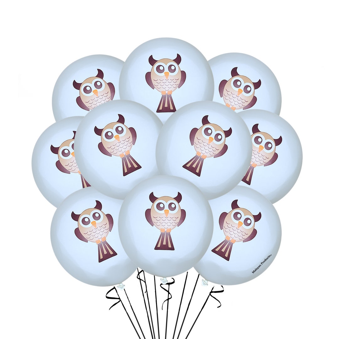 Owl Birthday Party Balloons, 12" Owl Balloons, Bird Party Balloons ...