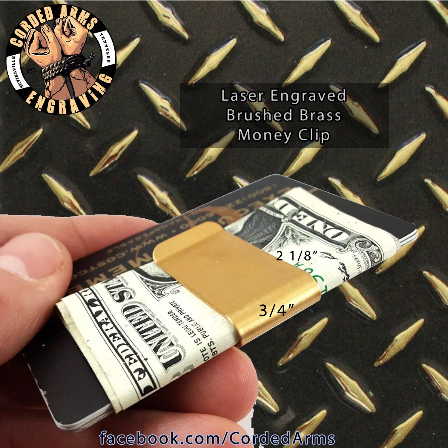 Law Enforcement Laser Engraved Brass Money Clip Wallet Credit Card ...