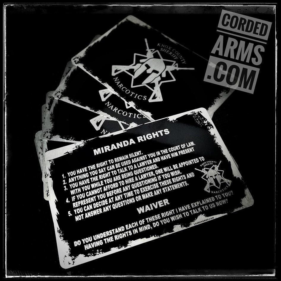 Laser Etched Miranda Rights Card Waiver Card Rights Card - Etsy