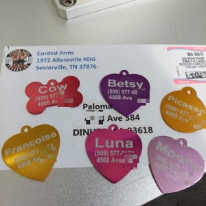 Custom Laser Engraved Pet Tag - Dog Tag - Pet ID - Cat ID - Dog ID ...