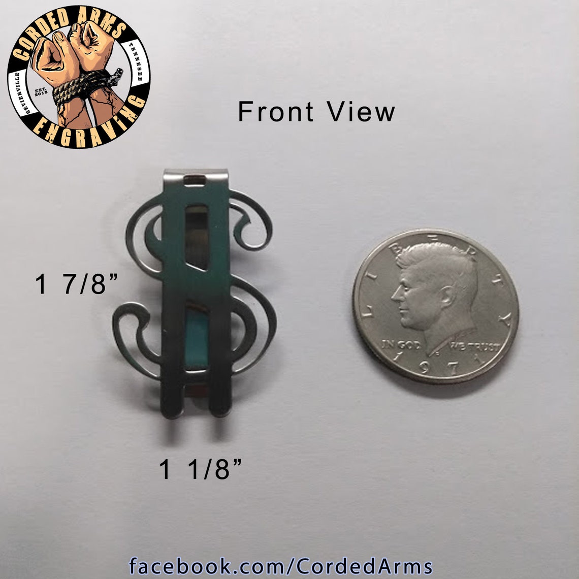 Custom Laser Engraved Stainless Steel Dollar Sign Money Clip | Etsy