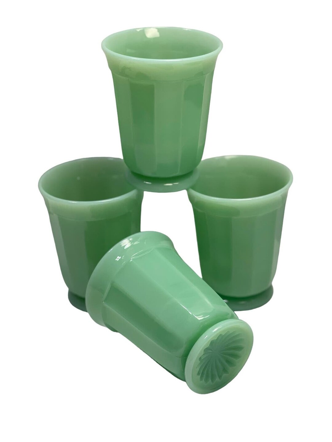 Vintage Mosser Jadeite Panel Tumbler Glasses Set of 4 - Etsy