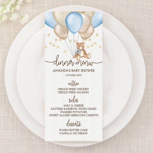 Editable Teddy Bear Table Number Template Bear Themed Baby - Etsy