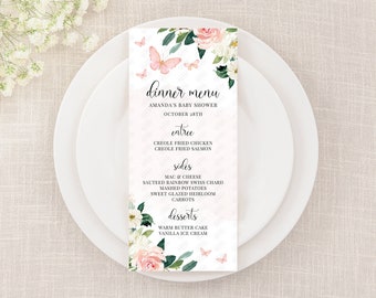 Butterfly Menu Template - Etsy UK