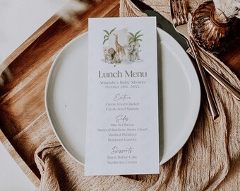 Safari Party Menu Template - Etsy