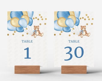 Blue Table Numbers - Etsy