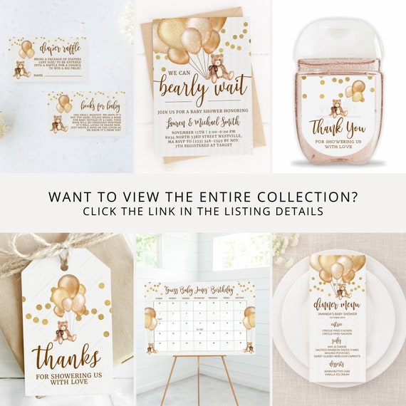 Paper & Party Supplies Templates Paper Baby Shower Thank You Card BINI ...