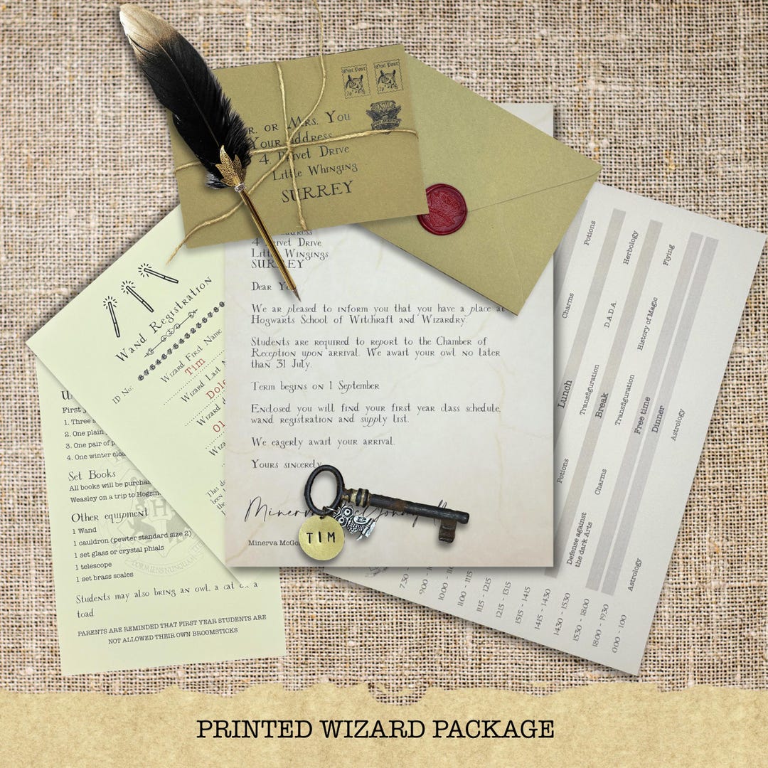 Personalized Printed Wizard School Acceptance Letter, School of ...