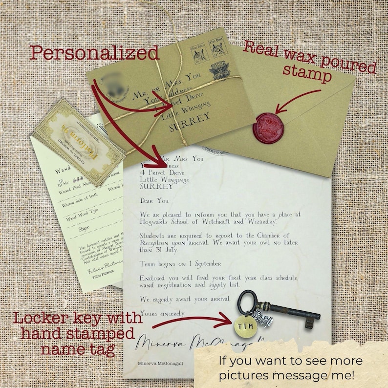 Personalized Acceptance Letter PACKAGE, School of Witchcraft + Wizardry ...