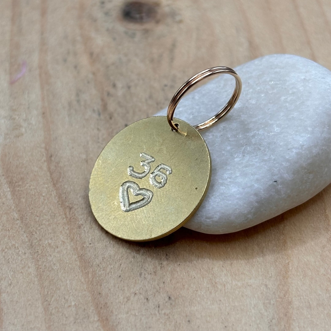 Gold Brass Custom Room Number Key Tag, Key Fob, Valet Tag, Coat Check ...