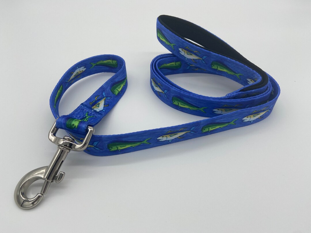 Sport Fish Pet Leash, Sportfish Dog Lead, Deep Blue Background, Mahi ...