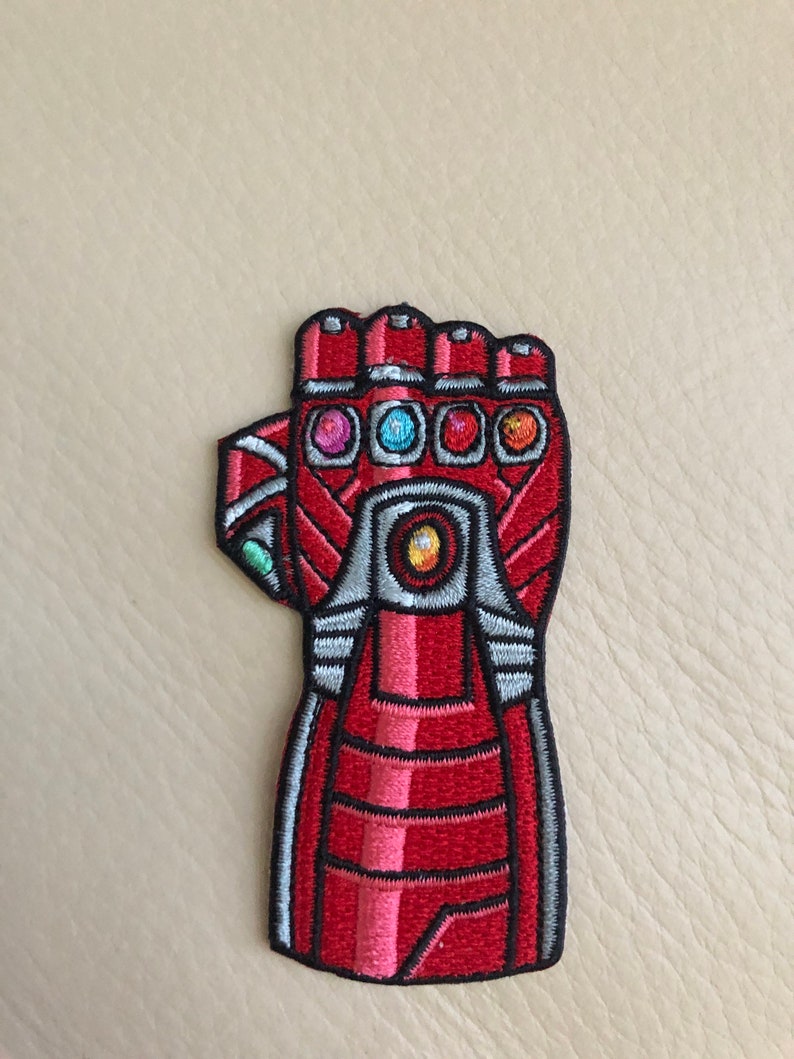 3” Marvel Iron Man Nano Gauntlet Infinity War Iron-on Embroidered Patch ...