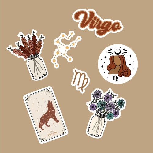 Virgo Zodiac Holographic Sticker Virgo Zodiac Sticker - Etsy