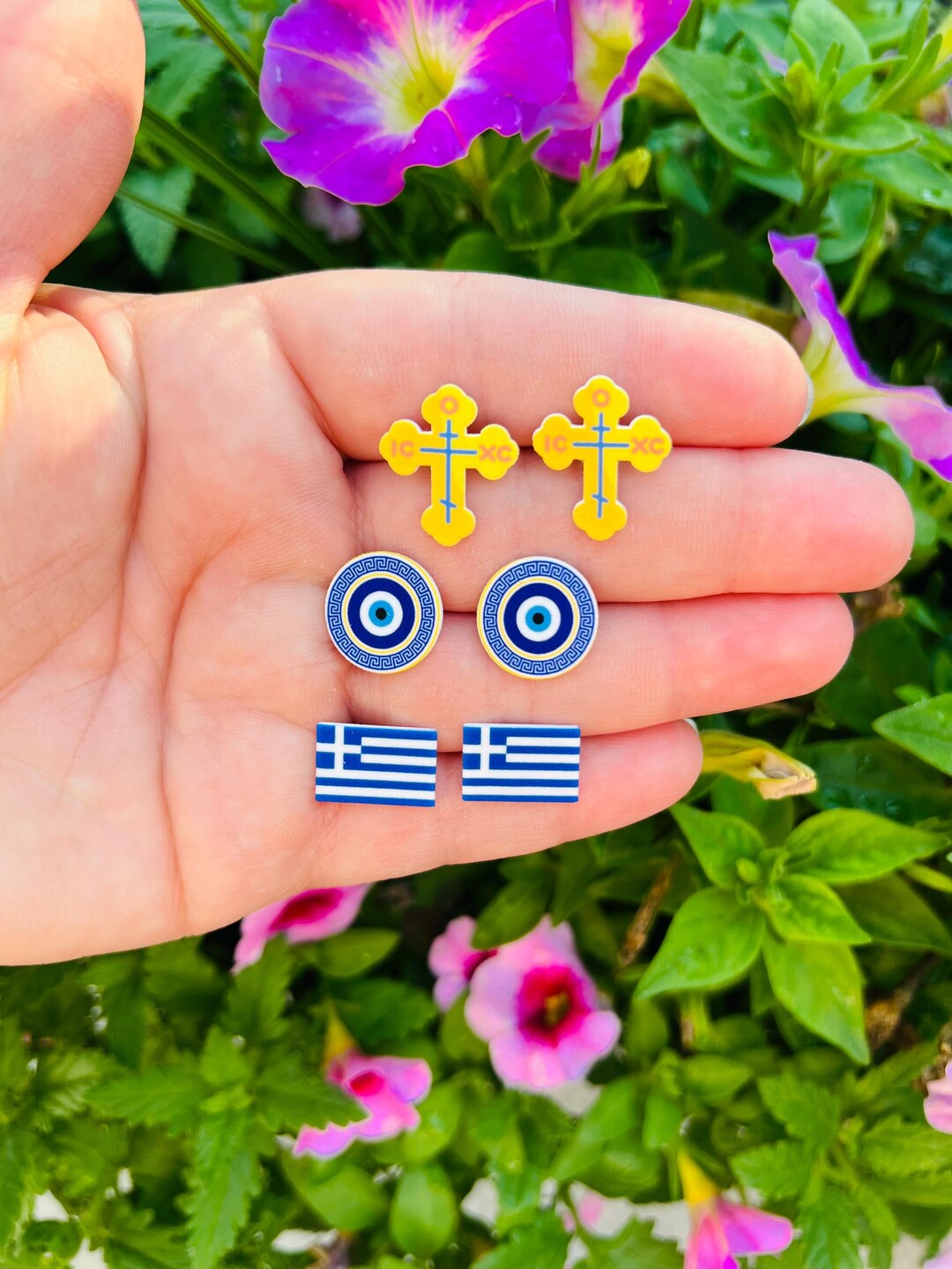 Greek Orthodox Cross Earrings: Evil Eye, EPCOT, Byzantine Jewelry ...