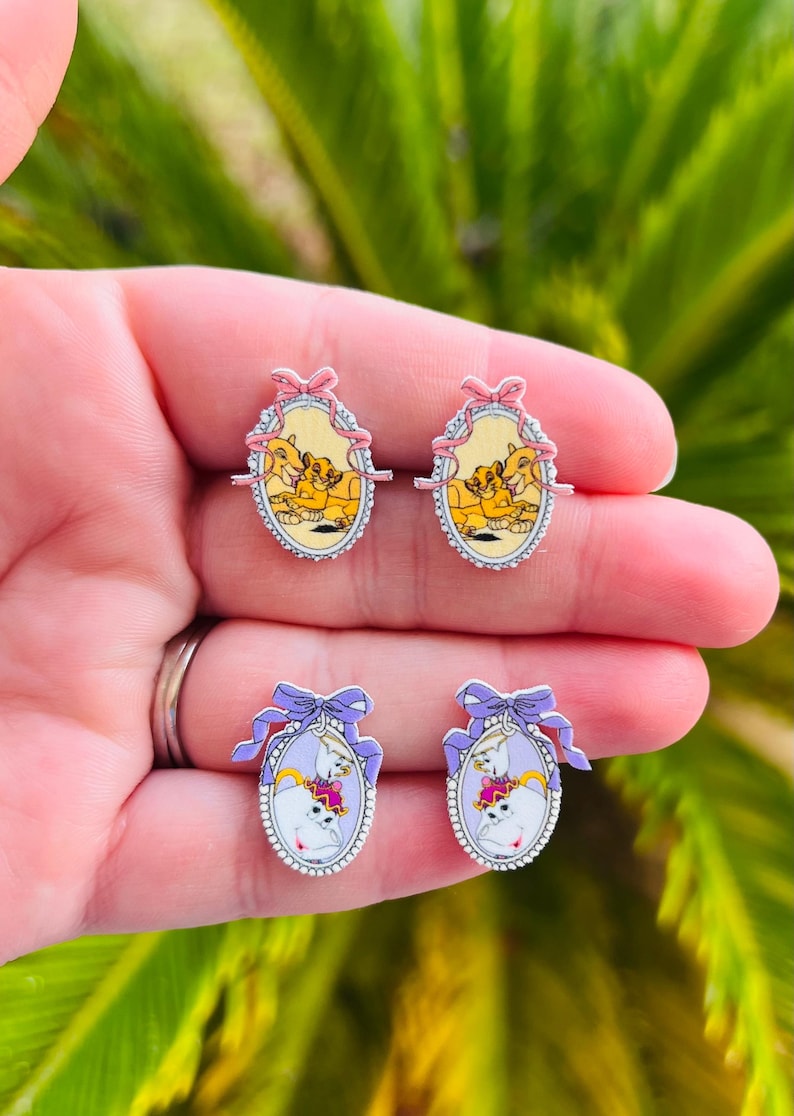 90's Disney Mom Earrings: Lion King, Mrs. Potts, Handmade Nickel Free ...