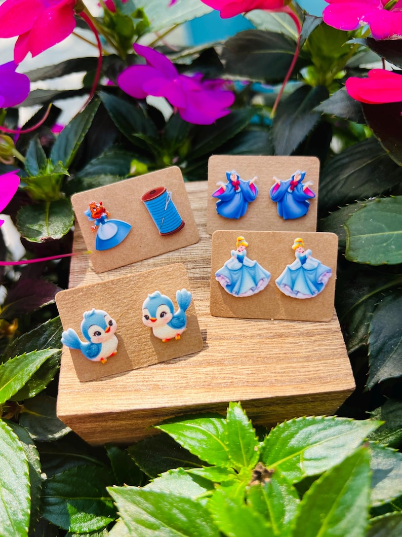 Princess Cinderella Earrings: Jaq and Gus, Disney Princess, Handmade ...