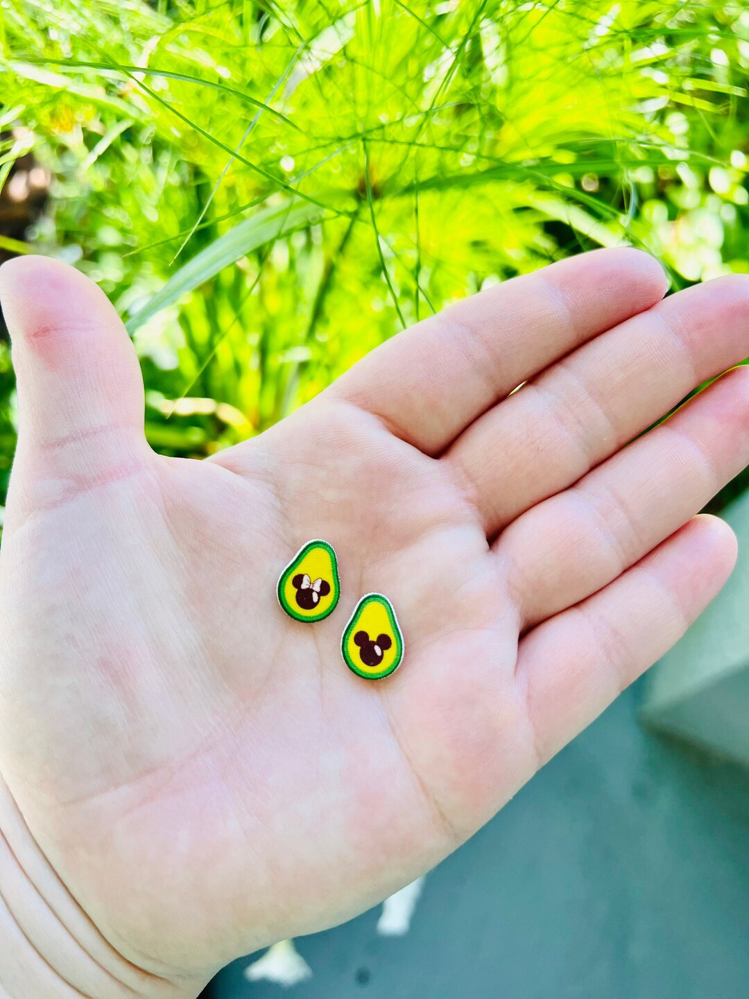 Mouse Avocado Earrings/mickey Shaped Food/mouse Snacks/handmade/stud ...