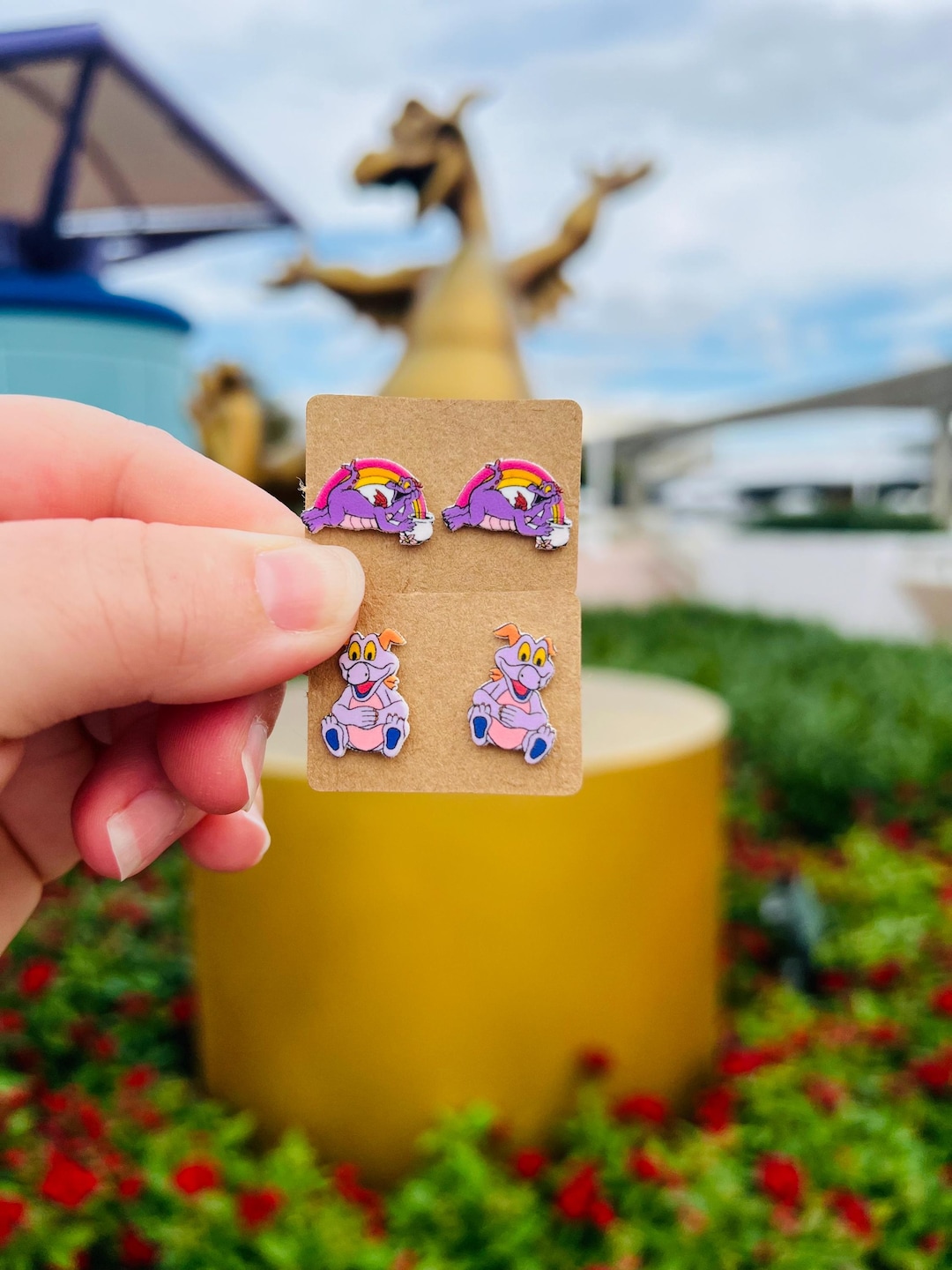 Imagination Dragon Earrings: Figment, EPCOT, Handmade Acrylic Nickel ...