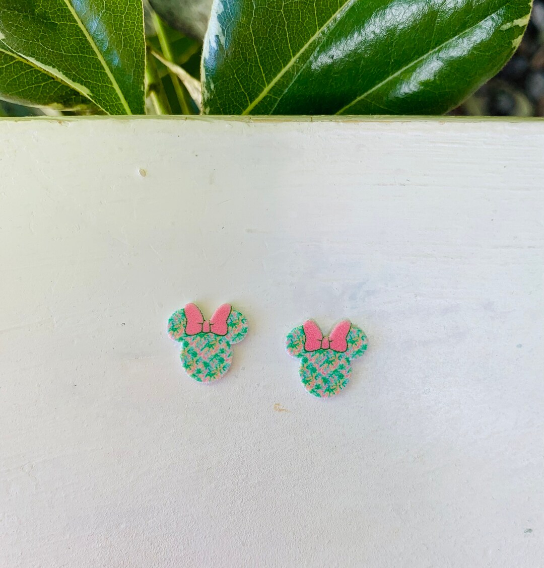 Lilly Meets Mouse/palm Tree Pattern/handmade/stud - Etsy