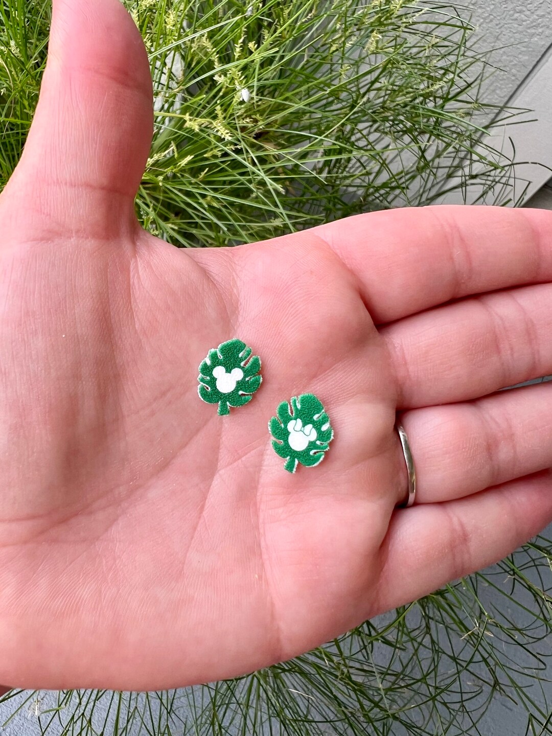 Palm Leaf Mouse Earrings: Moana, Lilo and Stitch, Handmade Nickel Free ...