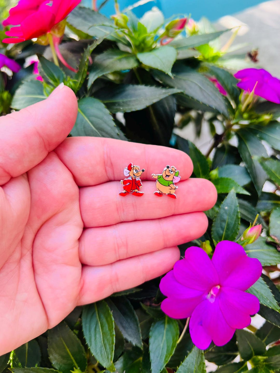 Jaq & Gus Earrings: Cinderella Mouse Sidekicks, Handmade Acrylic Nickel ...