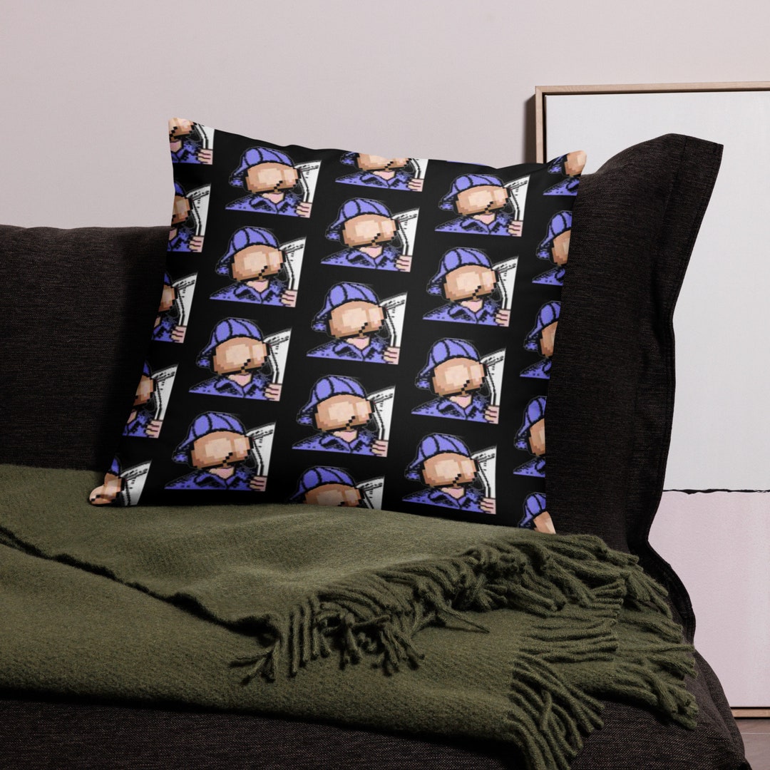 Meme Pillows - Assface Paperboy Pattern Black - Etsy
