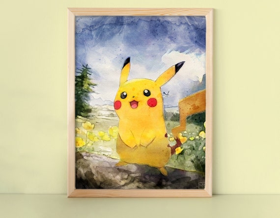 Pikachu Art Poster Pokemon | Etsy