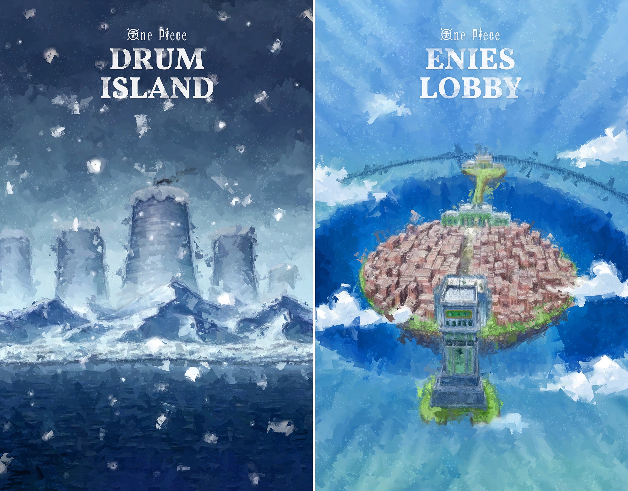 Locations & Islands Art Poster One Piece Anime - Etsy