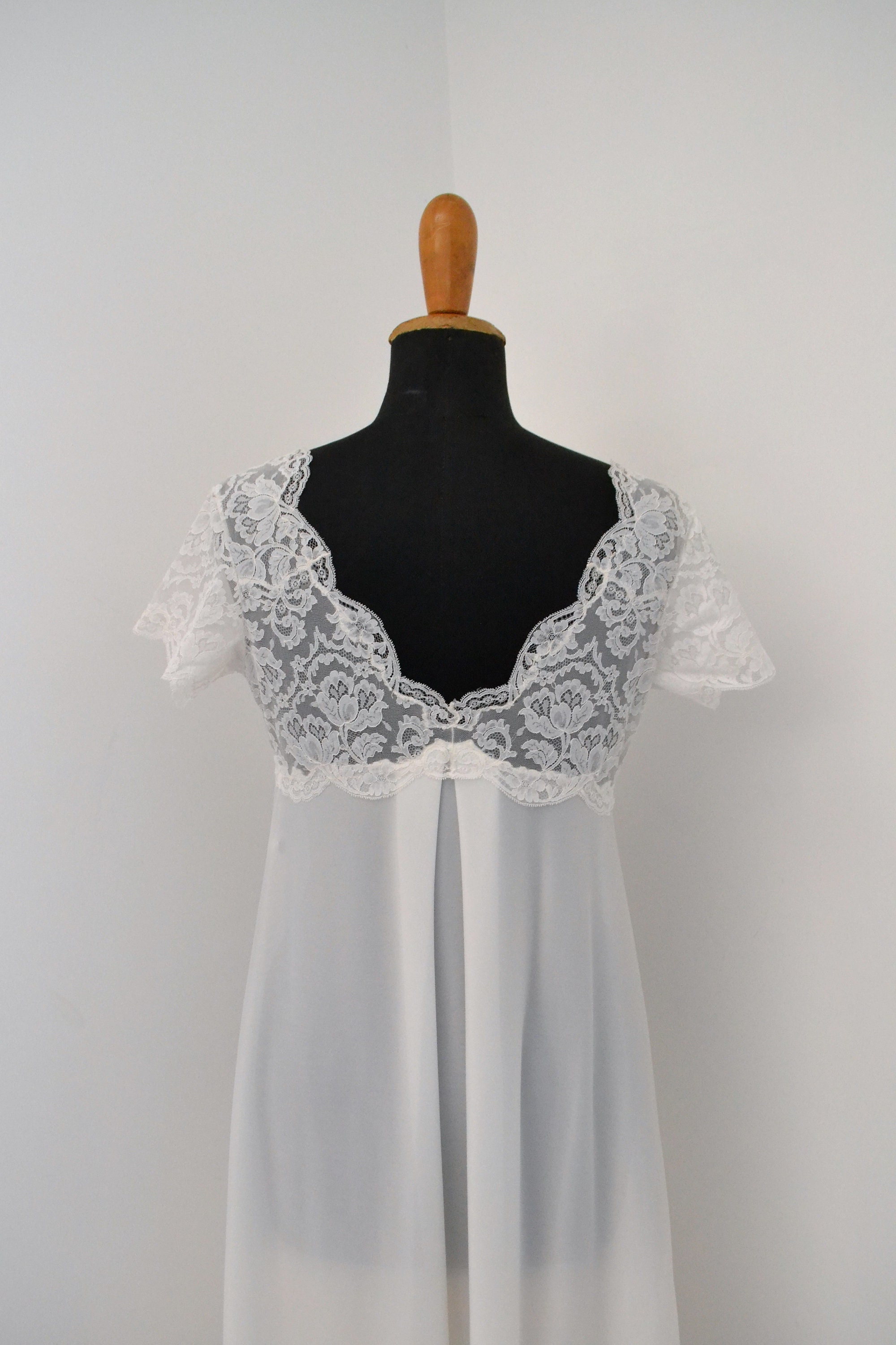 Vintage Slip Dress /regency Gown/ Lace Sheer Nightgown / - Etsy