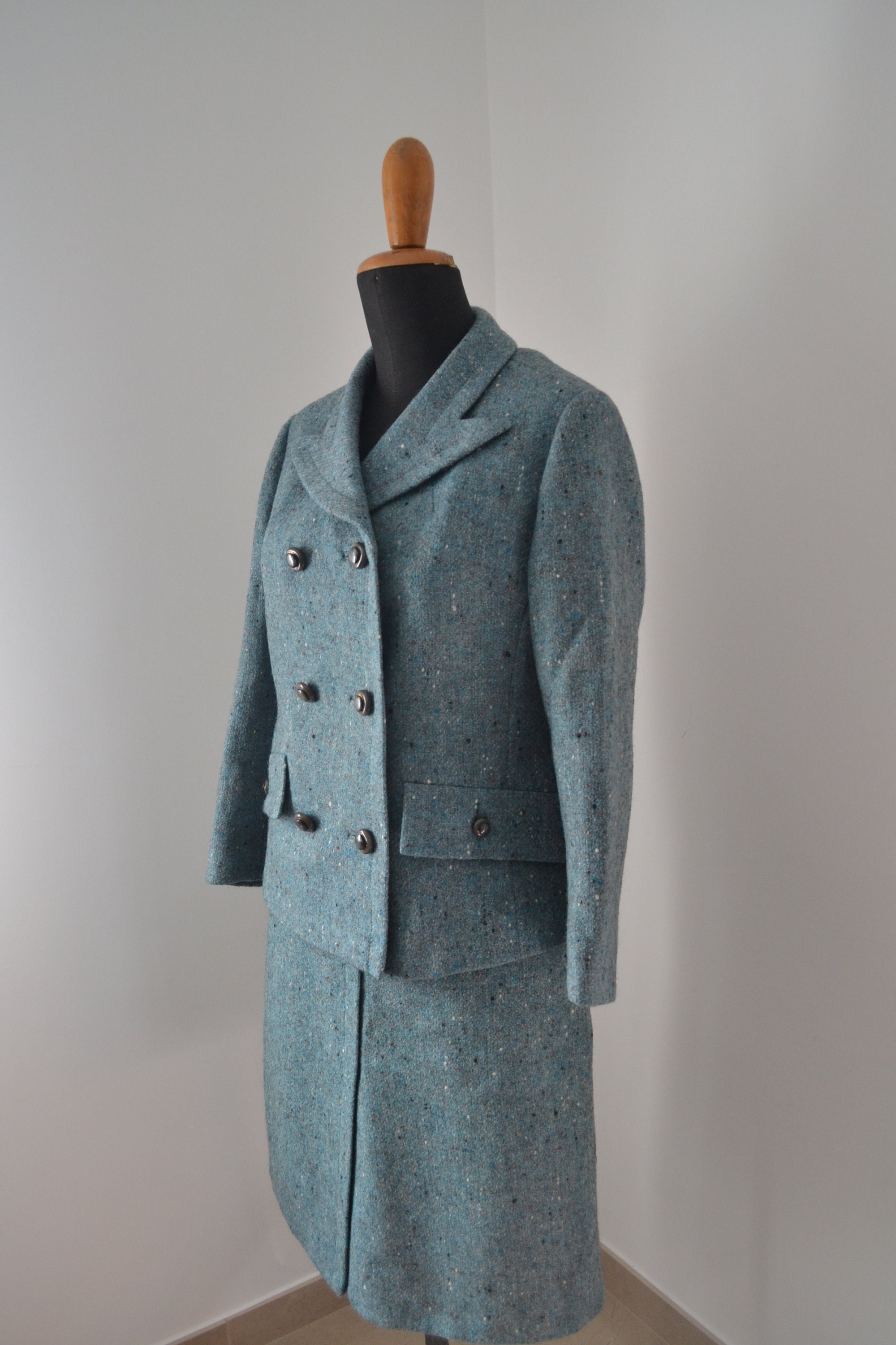 Two Piece Set 60s Skirt Suit 60s Womens Wool Tweed Suit - Etsy