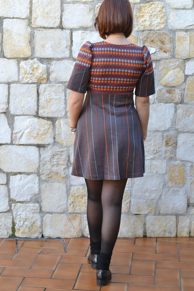 1970s Dress Deadstock 70s Mini Dress / Puff Sleeve Dress / 70s Boho ...