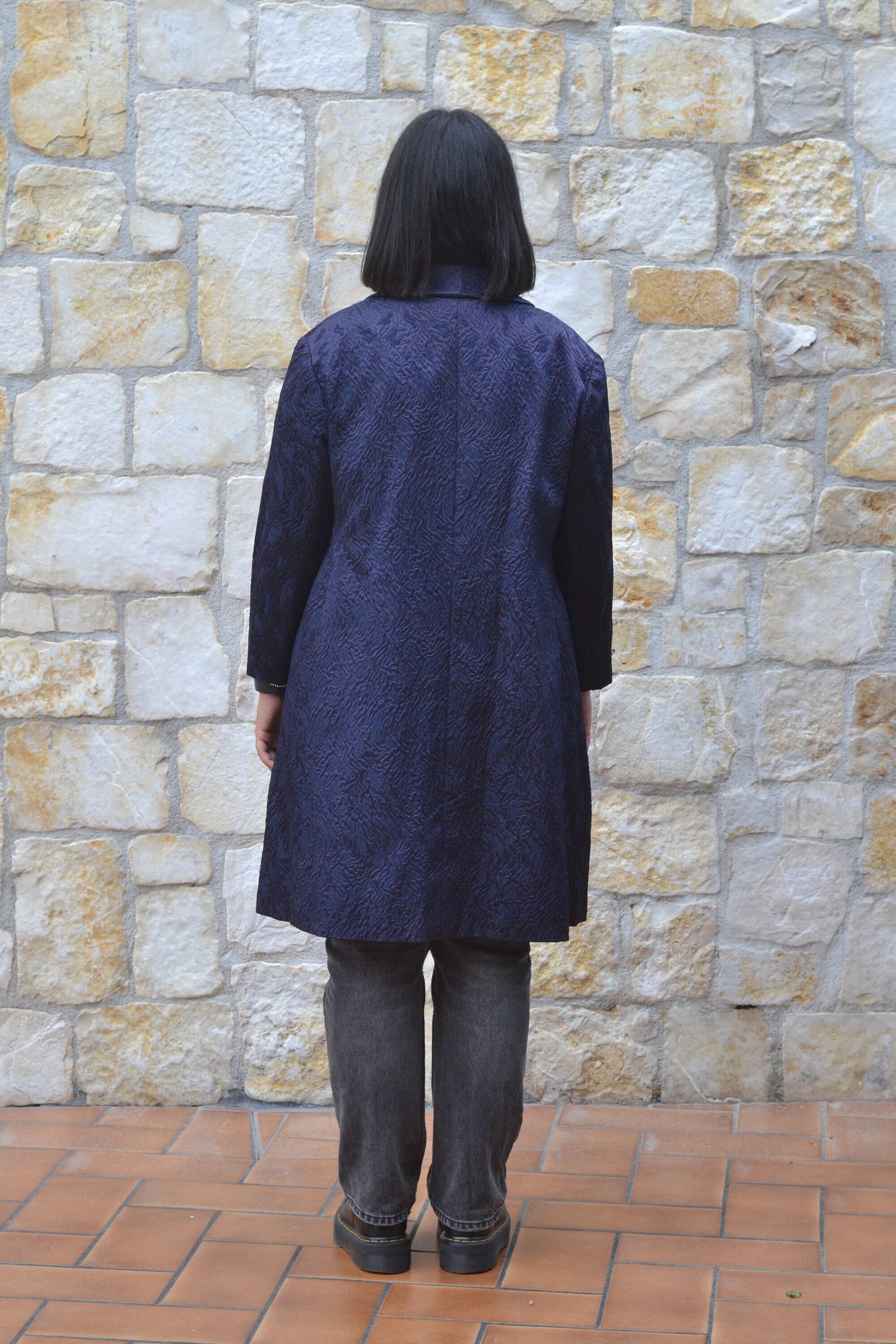 1960s Mod Coat Purple Brocade Coat Women Mid-season Coat - Etsy