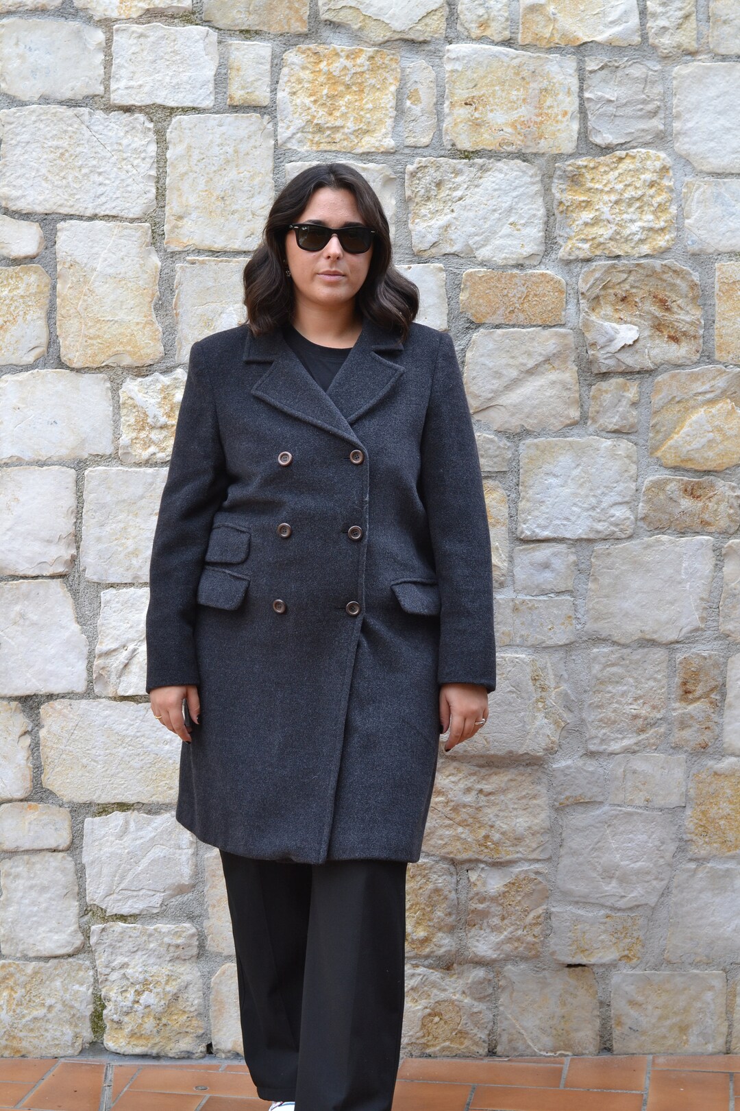 Prisma - Max Mara Brand - 90s Grey Wool Coat Women / Womens Winter Coat ...