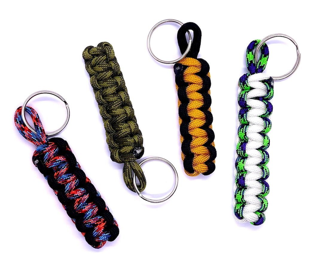 Cobra Weave Paracord Keychain - Etsy