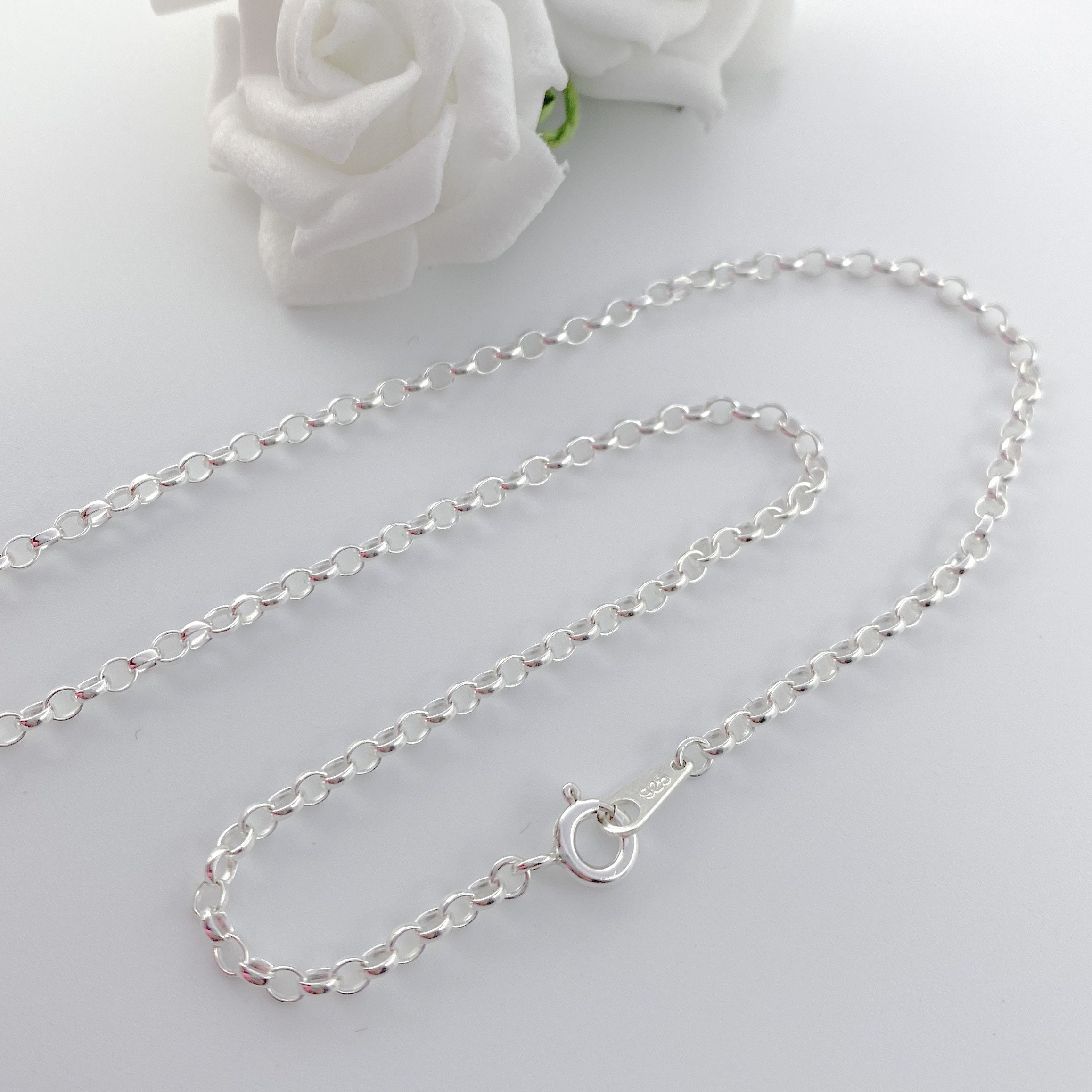 Sterling Silver Rolo Chain Necklace: Belcher Style, Choose Your Length ...