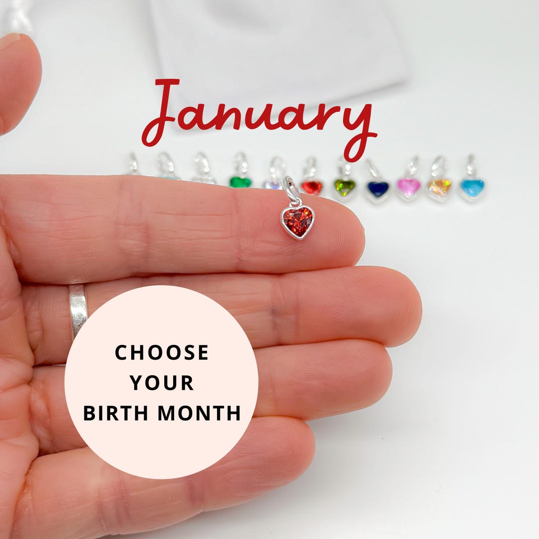 Sterling Silver HEART Birthstone January Pendant - Garnet Pendant ...
