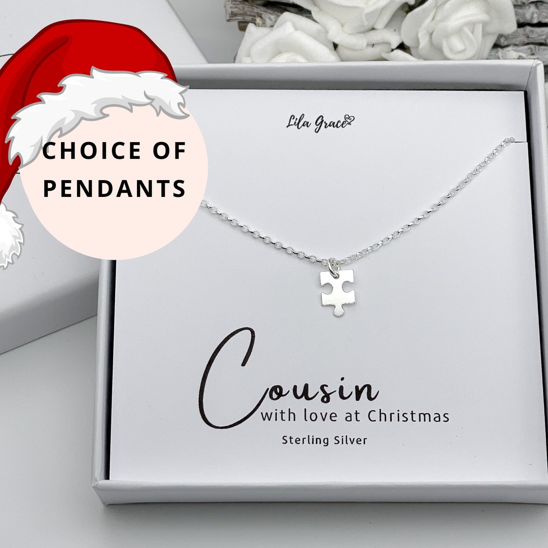 Sterling Silver Puzzle Piece Cousin Necklace - Choose Your Pendant and ...