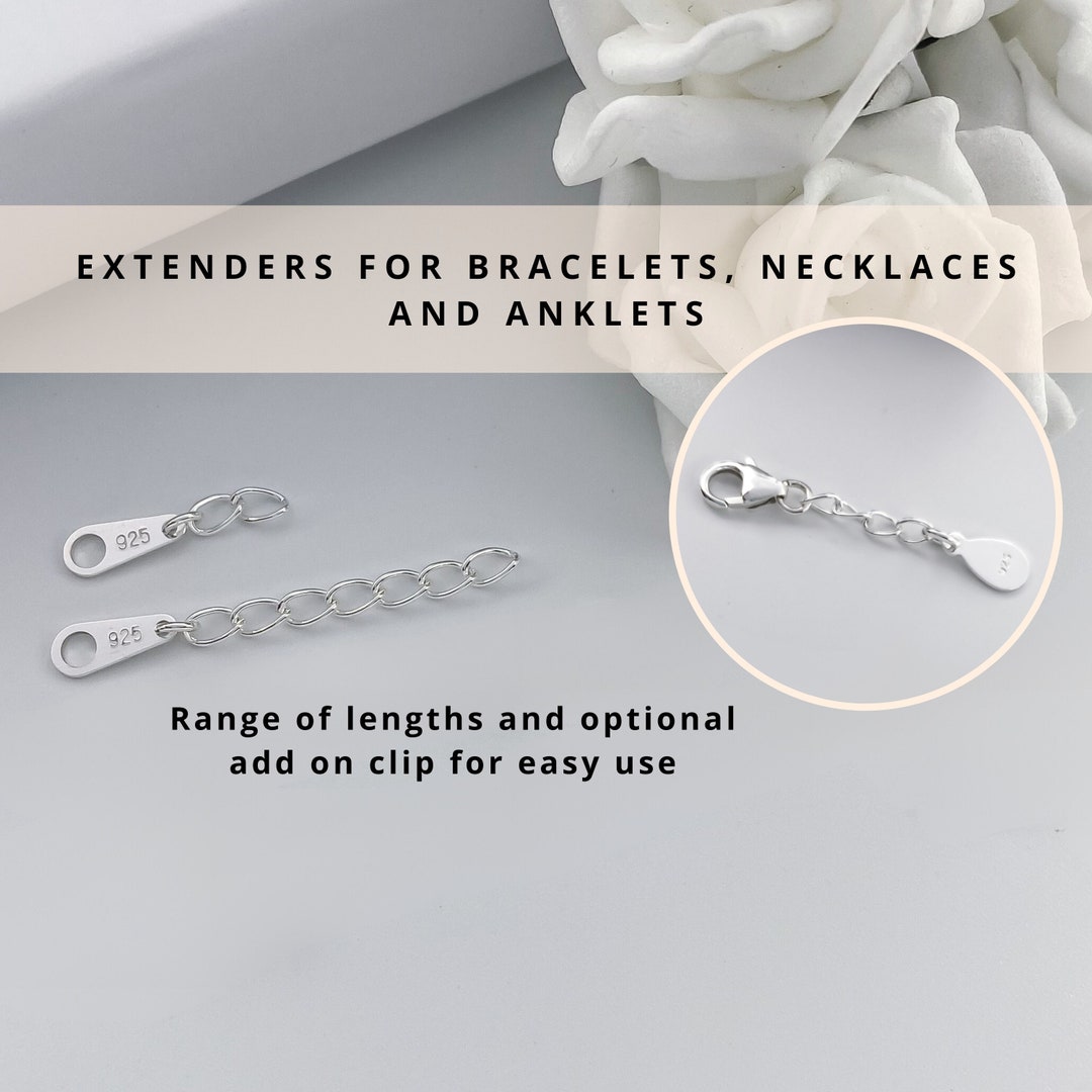 925 Sterling Silver Extender - for Bracelet, Necklace, Anklet: Make ...