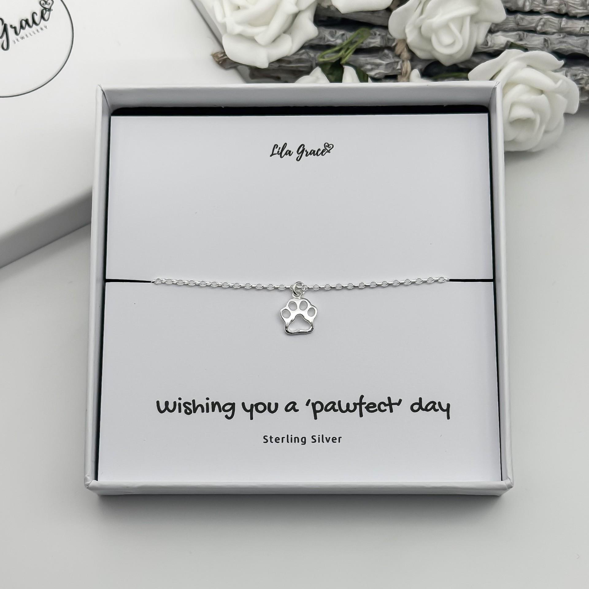Sterling Silver Paw Print Bracelet - Pawfect Day Jewellery Gift - Etsy UK