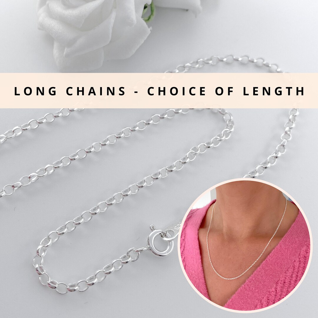 Sterling Silver Chain Long and Short Choker Necklace Fashion Range of ...