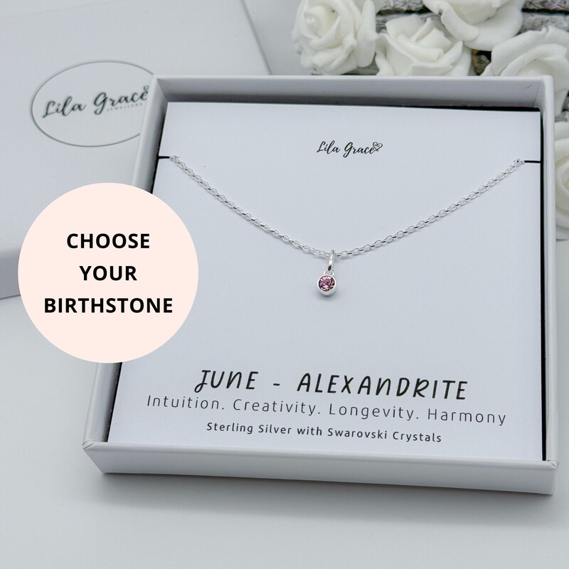 June Birthstone Necklace - Etsy