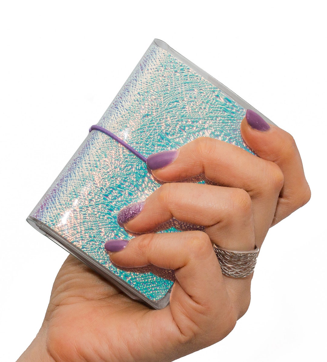 Holographic Card Holder Wallet: Handmade Iridescent Credit Card ...