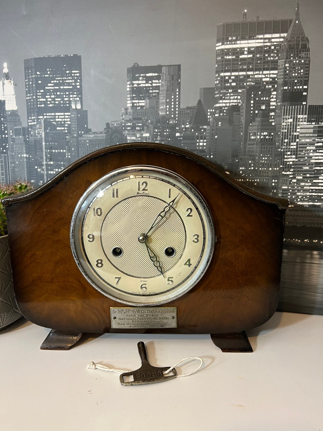 Vintage BENTIMA Mantel Clock 1950-1960 - Etsy