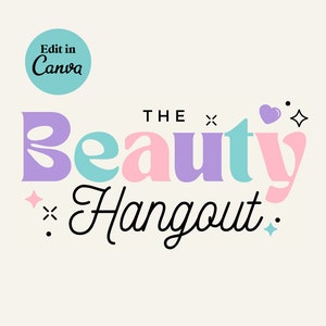 DIY Pastel Logo Canva Template the Beauty Hangout Pretty - Etsy
