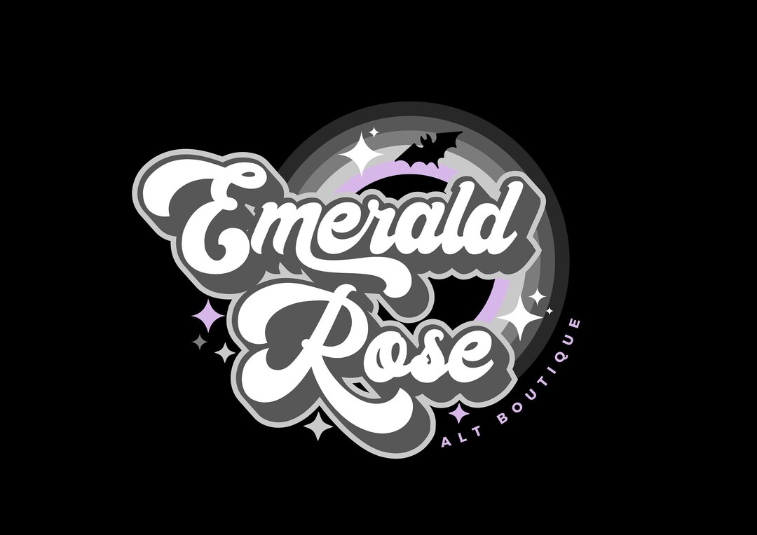 Gothic Rainbow Retro Logo, Beauty Logo Bundle, Dark Goth Logo Branding ...